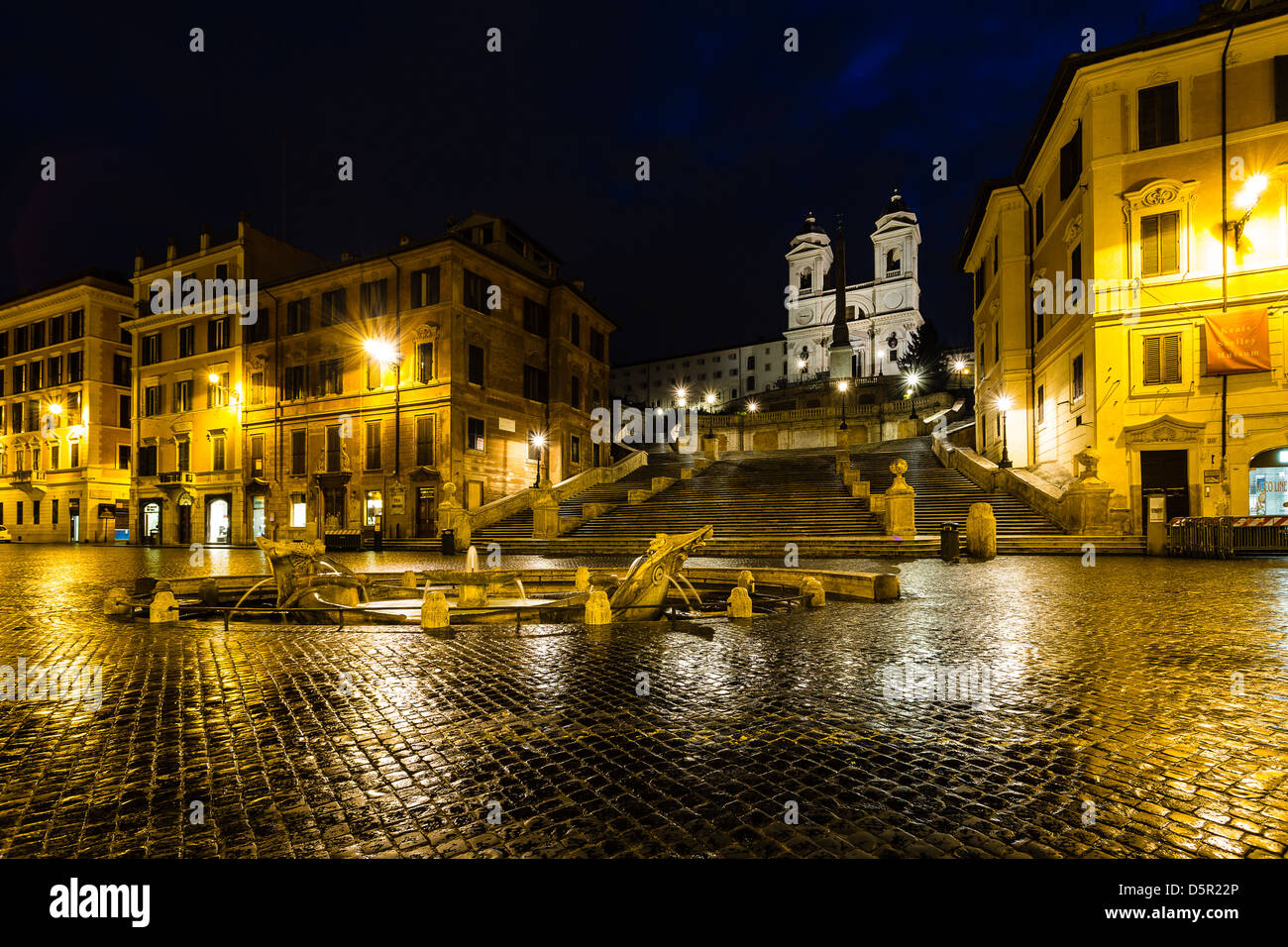 The Spanish Steps at night, Rome, Italy Stock Photo - Alamy