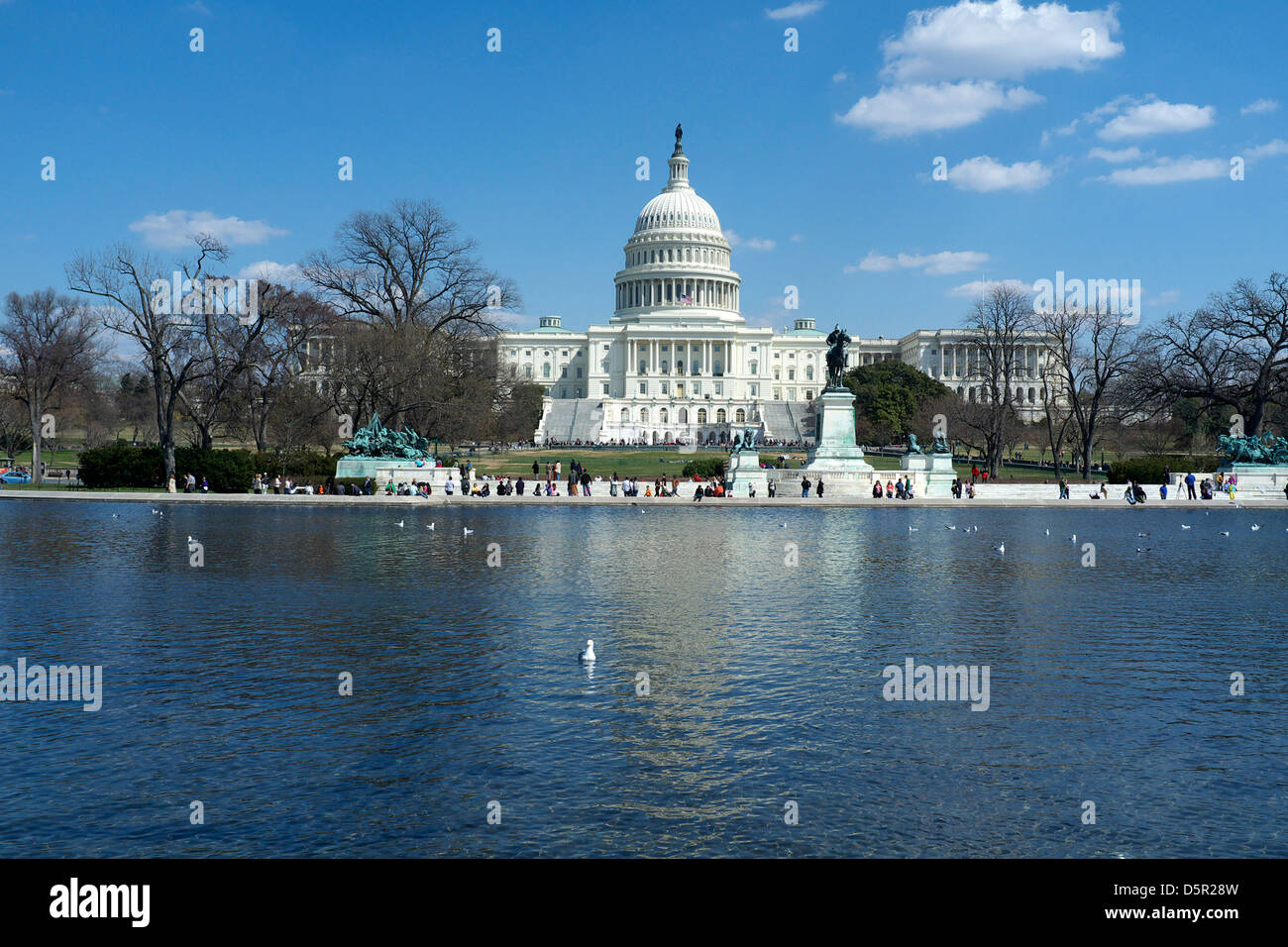 Capitol Building with reflecting pool, Washington DC, USA Stock Photo ...