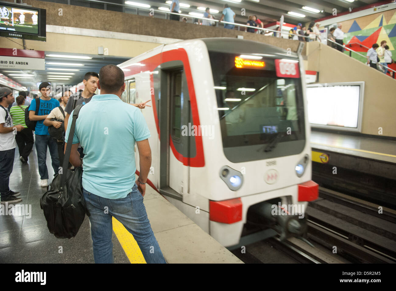 Local rail transportation in Santiago Chile Stock Photo - Alamy