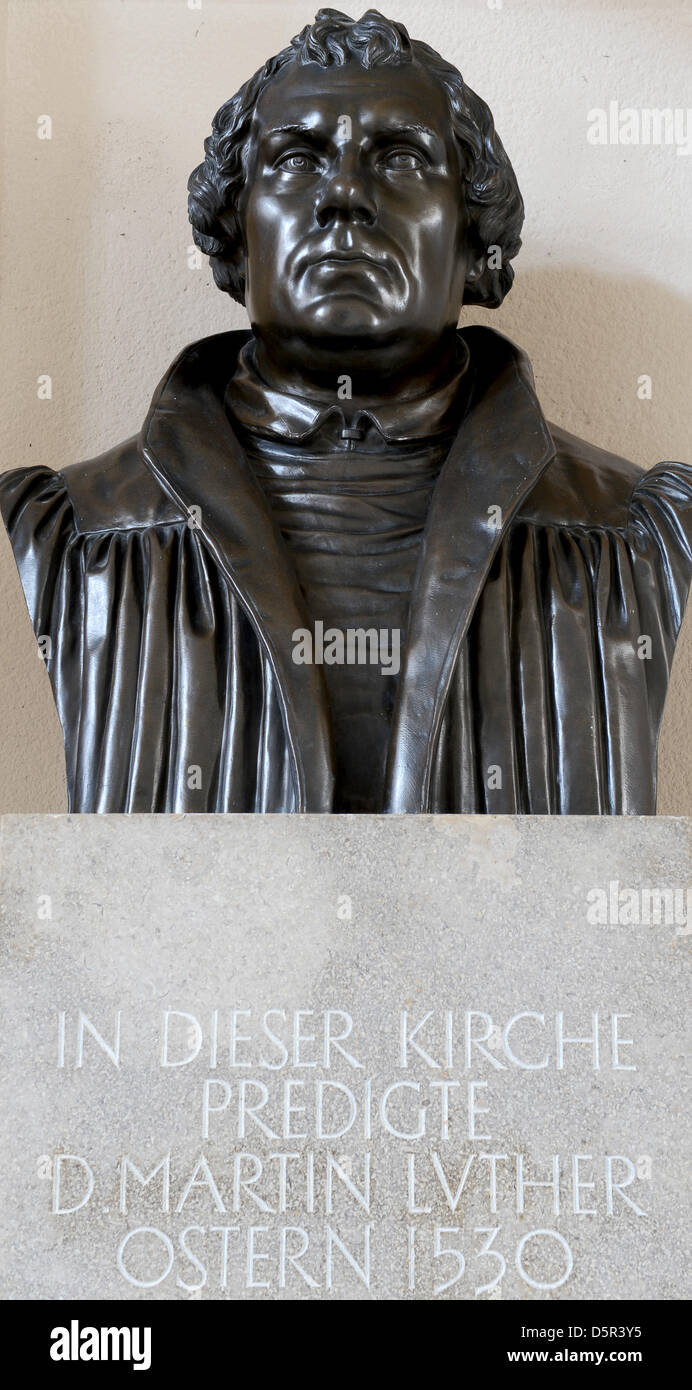 The bust of Martin Luther (1483-1546) designed by Ernst Rietschel (1804 ...