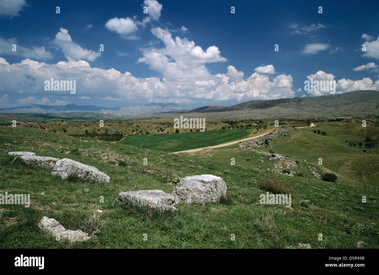 Early temple to Cybele, unexcavated city wall along the road, Pisidia ...