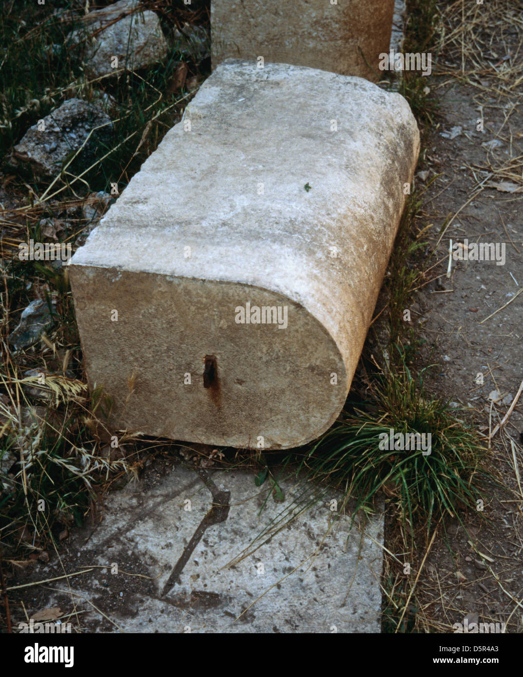 Theater stage Pillar with iron foot, Phaselis, Turkey 000522 1301 Stock ...