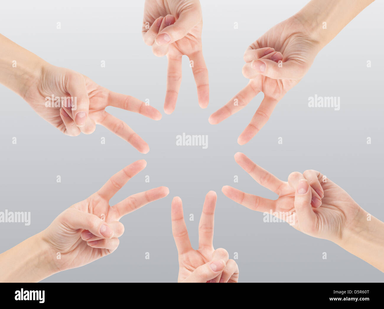 Hands of teamwork , forming the star shape Stock Photo - Alamy