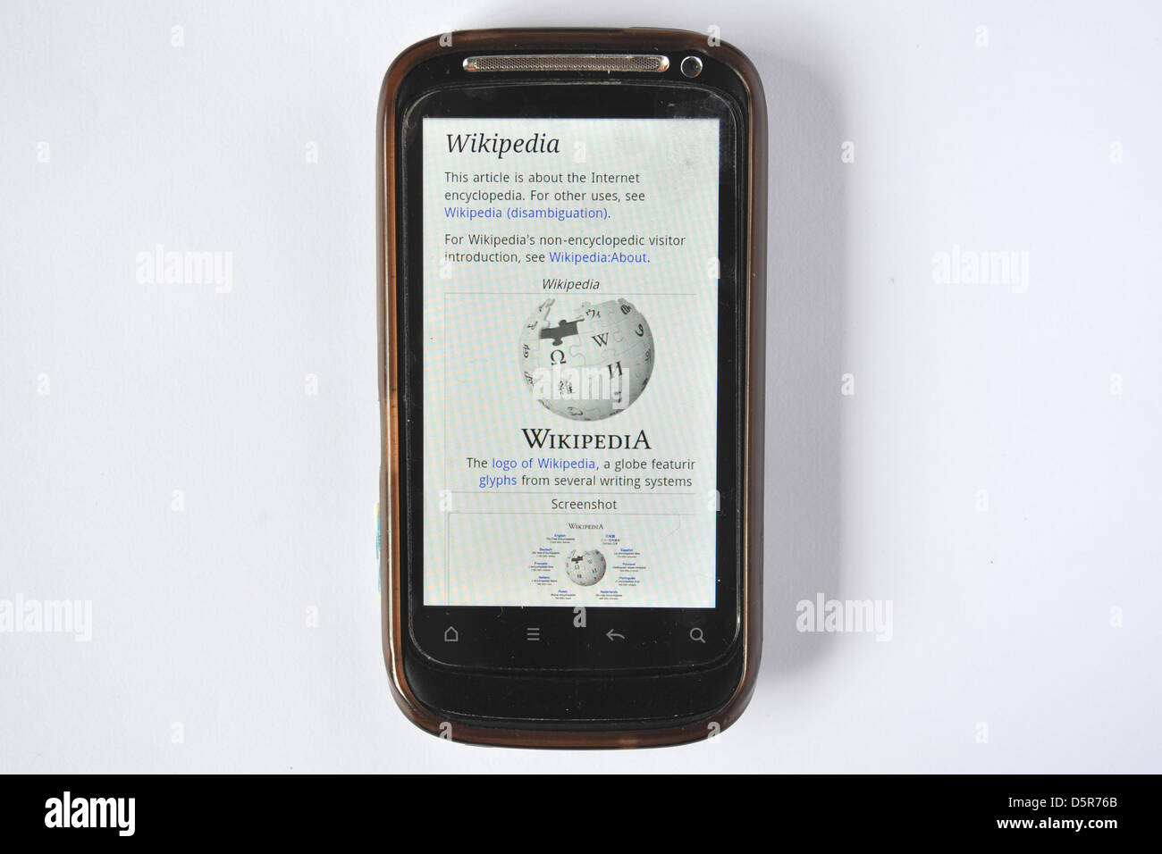 Image of an Internet page displayed on the touch screen of a smartphone ...