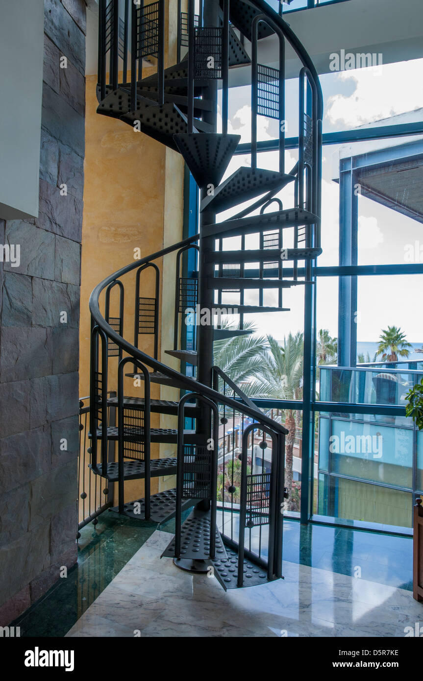 snail-shaped stairs to climb up to ceiling spinning Stock Photo - Alamy