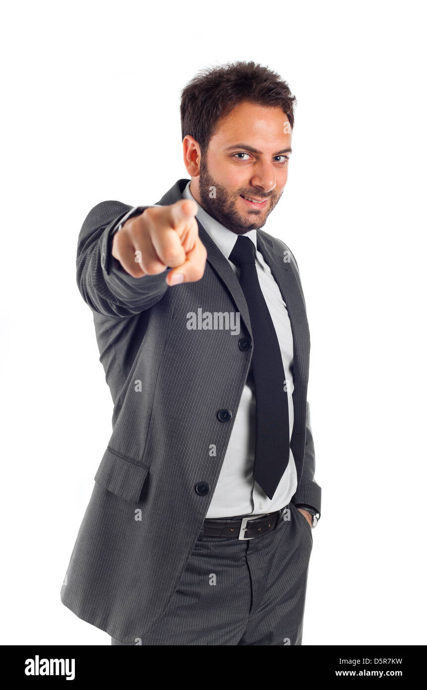 Handsome businessman on white background Stock Photo - Alamy