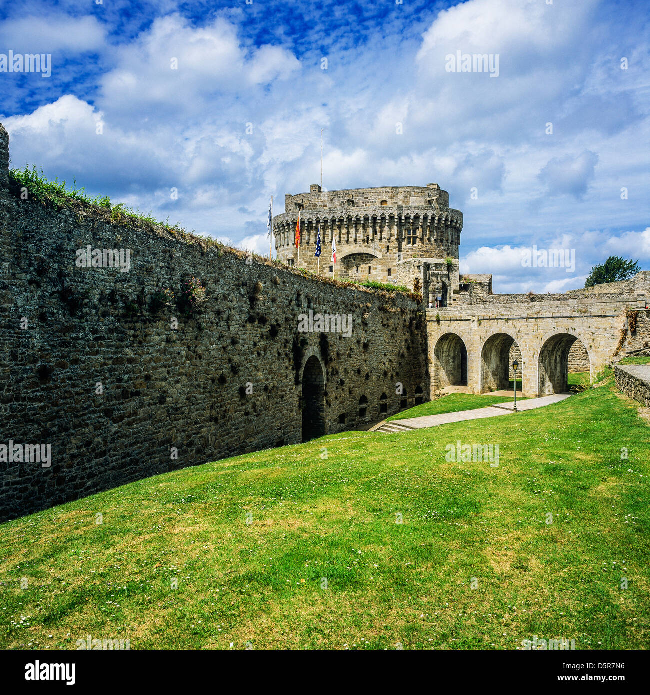 Moat of Château de Dinan castle and keep of the Duchess Anne 14th ...