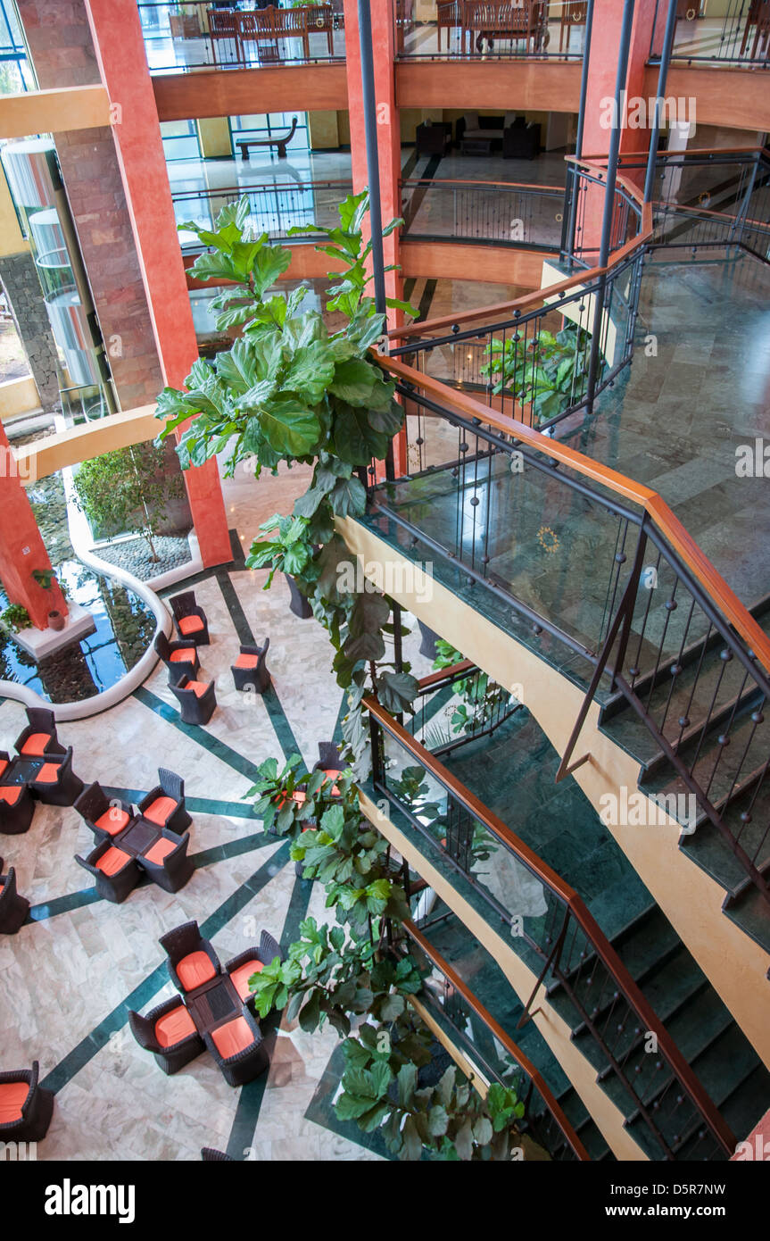 steps of the building with many floors decorated with plants Stock ...