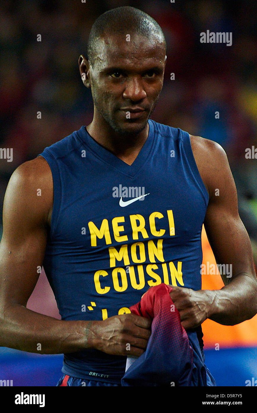 Barcelona, Spain. 6th April 2013. Eric Abidal (FC Barcelona), after ...