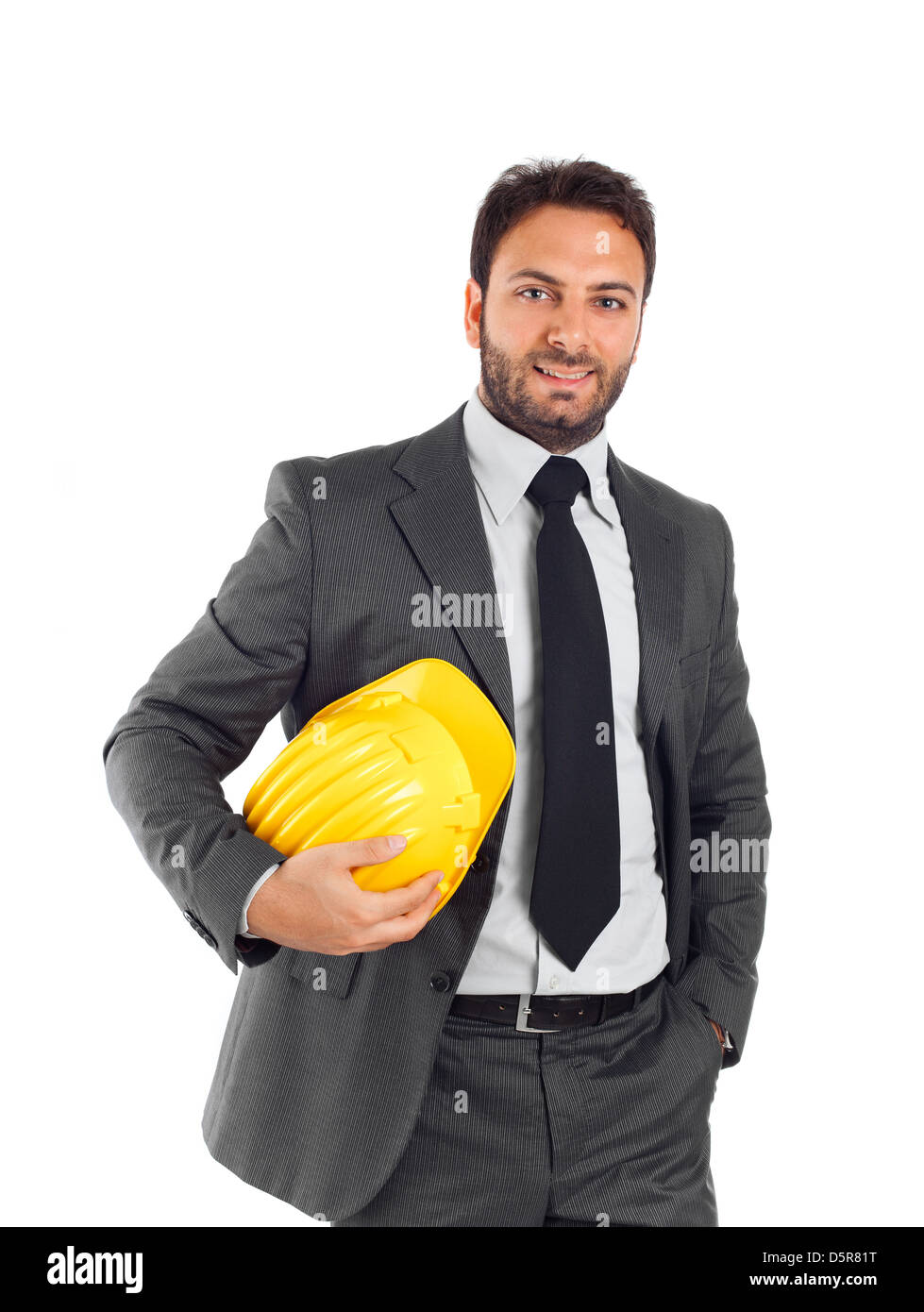 A handsome engineer on white background Stock Photo - Alamy