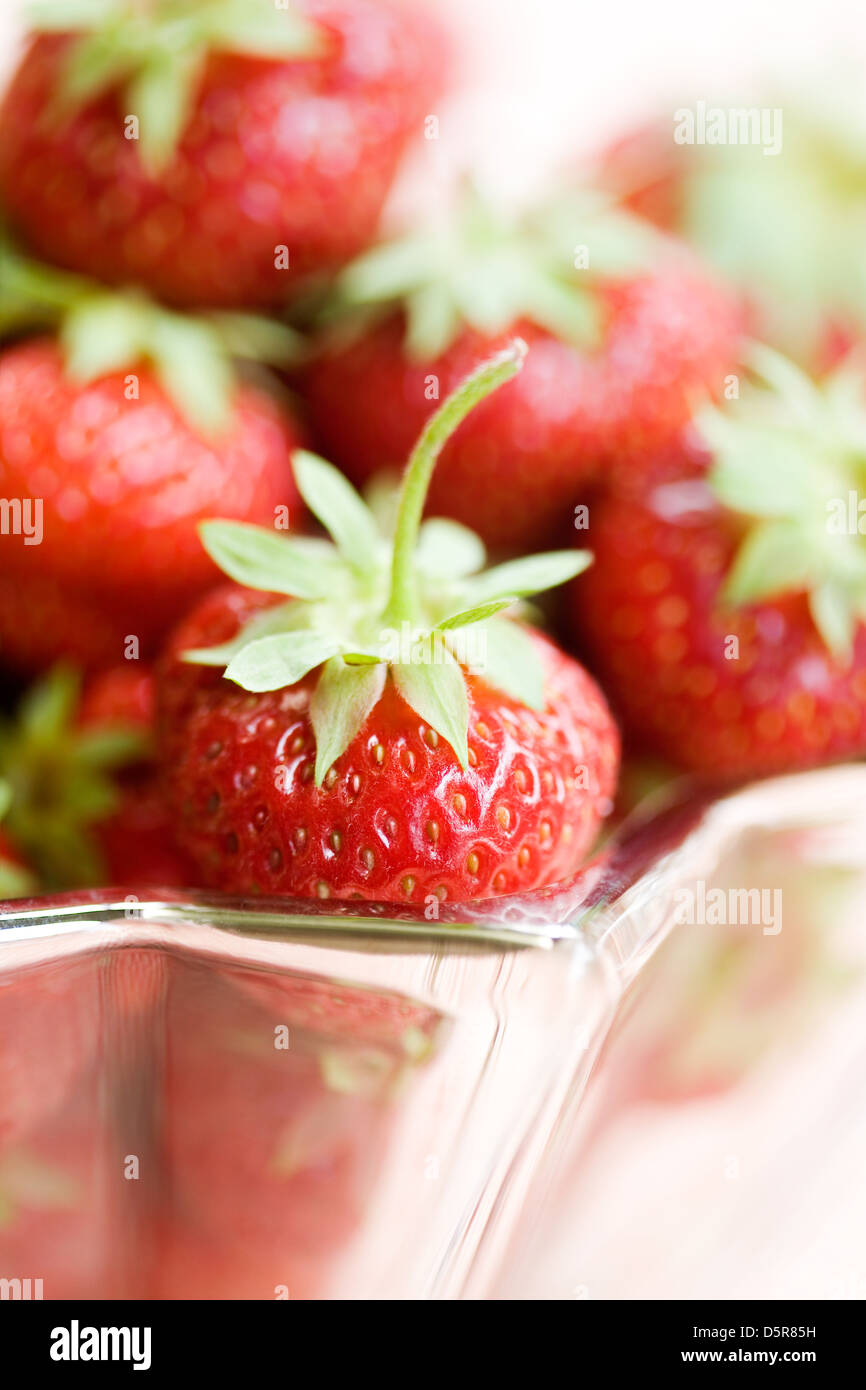Fresh strawberries in star shaped glass bowl Stock Photo - Alamy