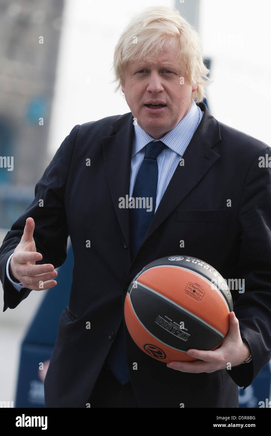 London, UK. 8th April 2013. London Mayor Boris Johnson promotes the ...