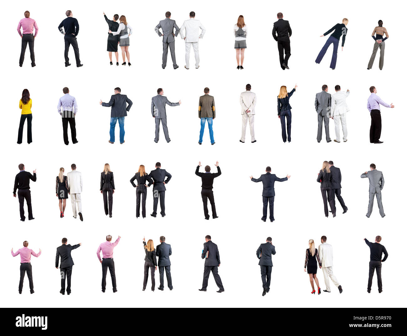 collection "Back view of business people". Rear view people collection ...