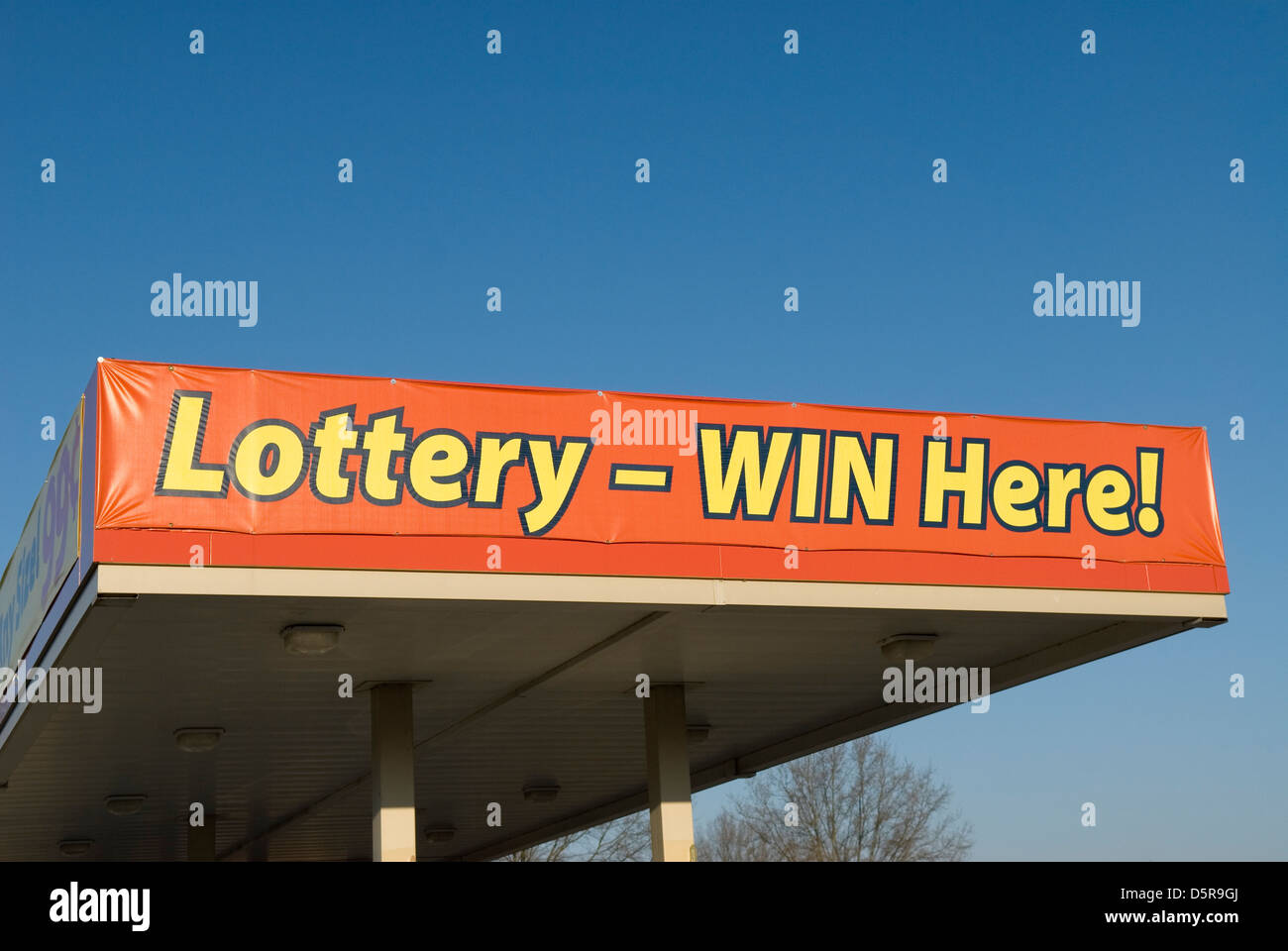 Lottery Win Here sign USA Stock Photo - Alamy