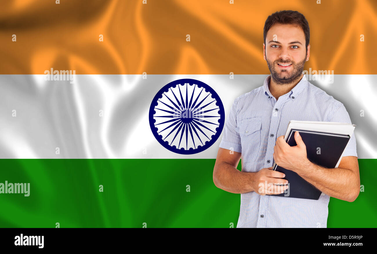 Young smiling student learns the hindi language Stock Photo - Alamy