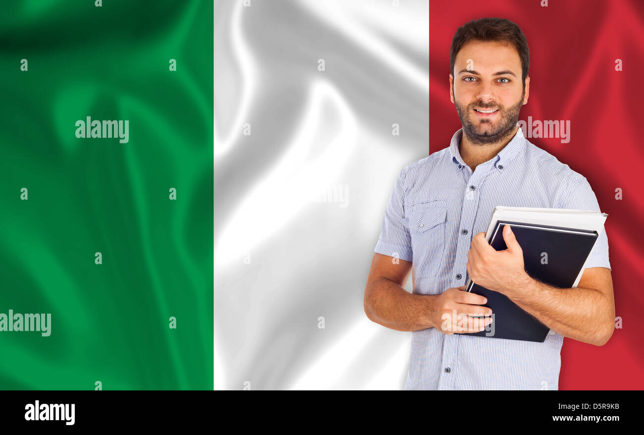 Young smiling student learns the italian language Stock Photo - Alamy