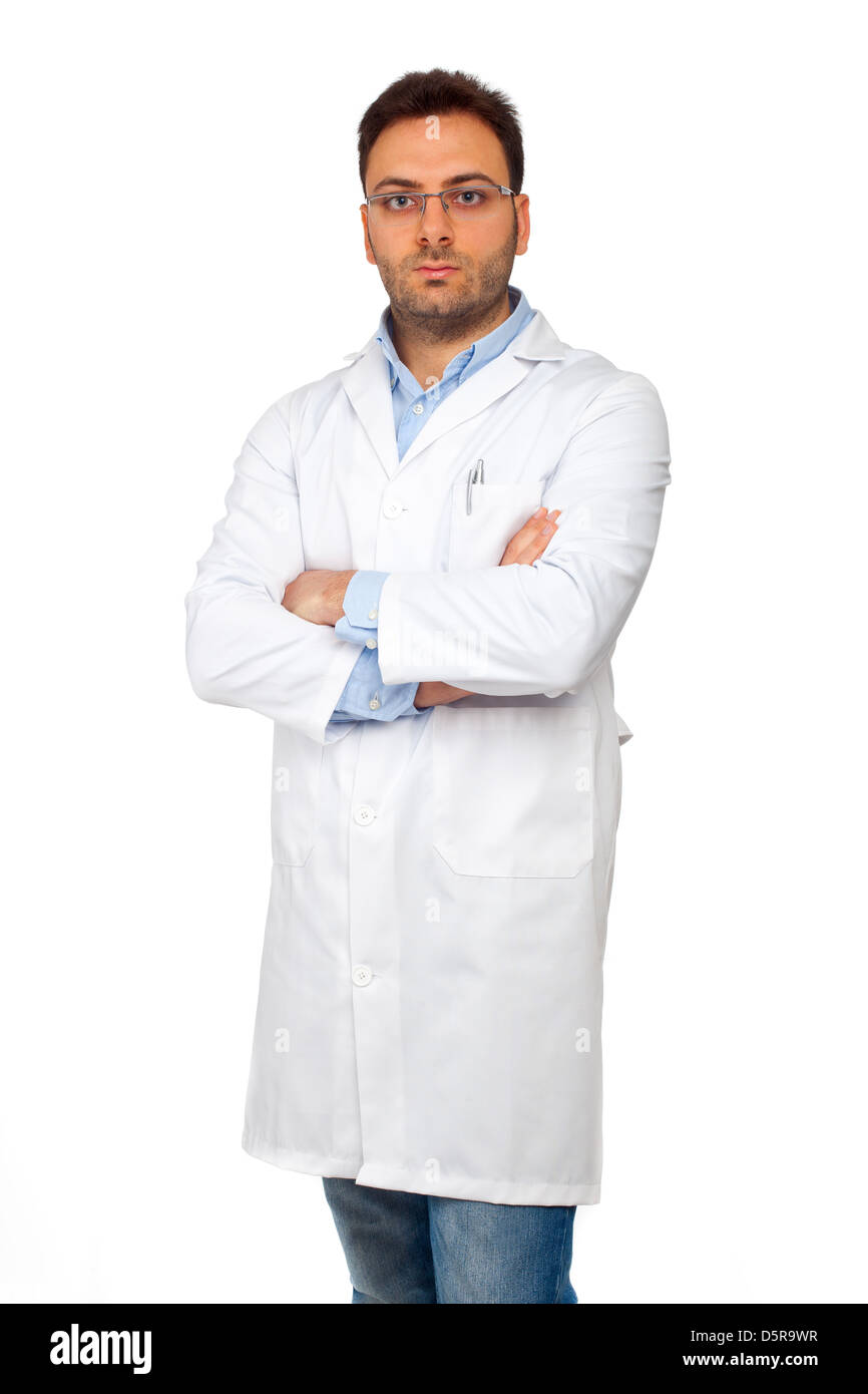 Young doctor man on white background Stock Photo - Alamy