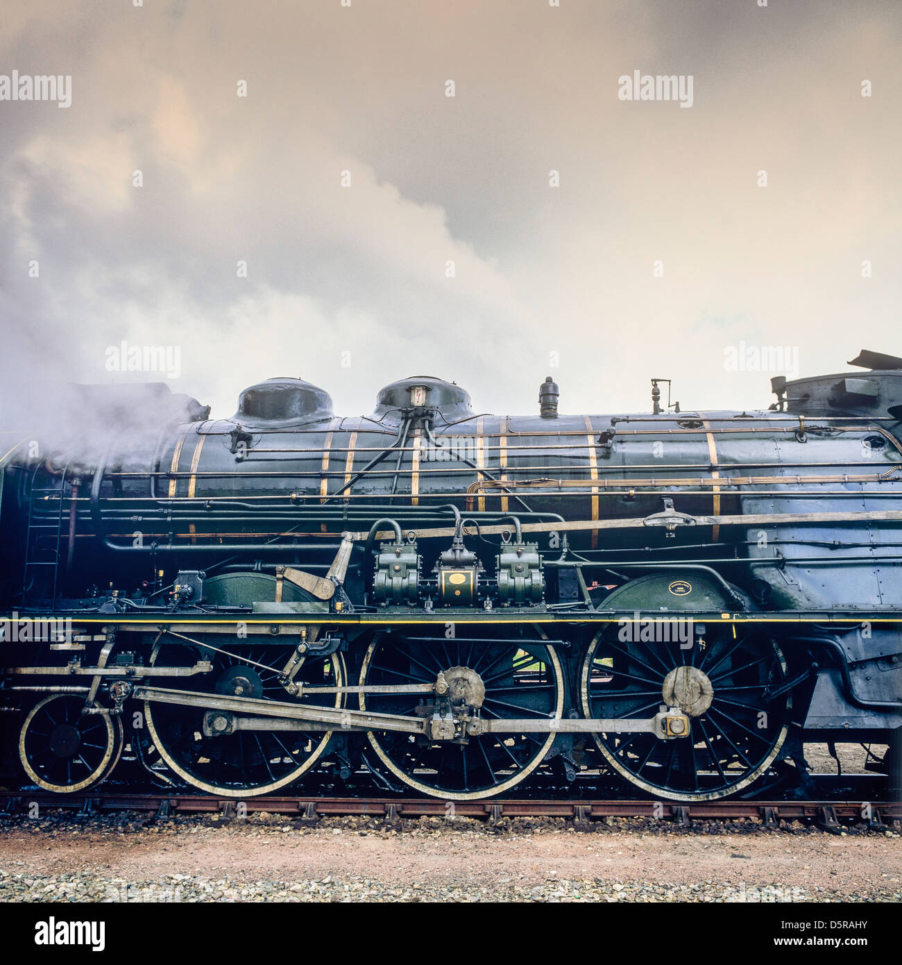 Historic steam locomotive "Pacific PLM 231 K 8" of "Paimpol-Pontrieux ...