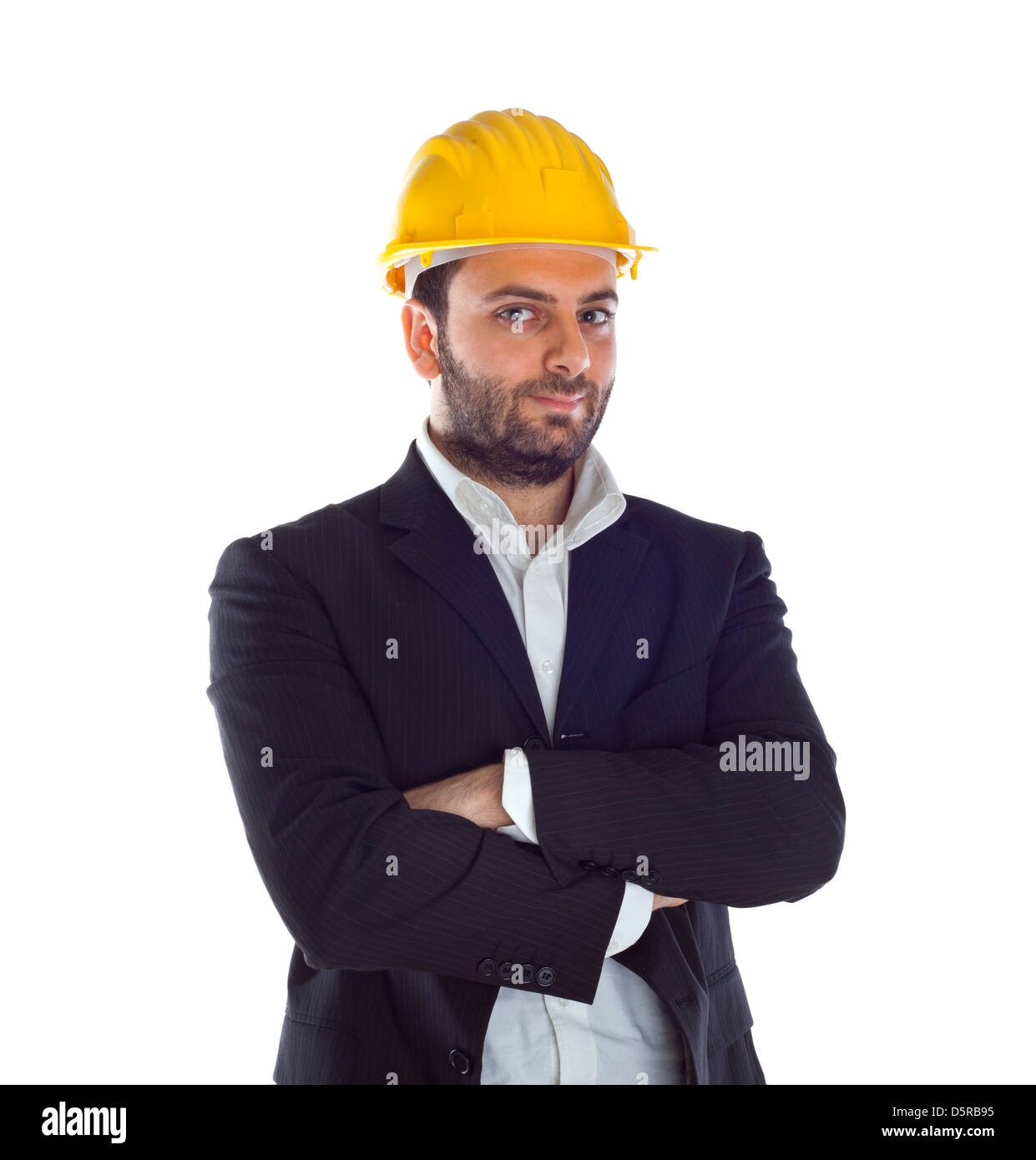 A handsome engineer on white background Stock Photo - Alamy