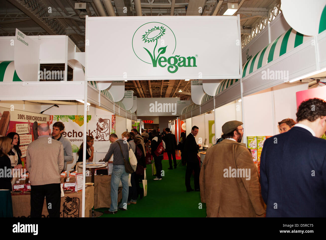 London, UK. 8th April 2013. 8.4.13 Vegan Food section at The Natural ...