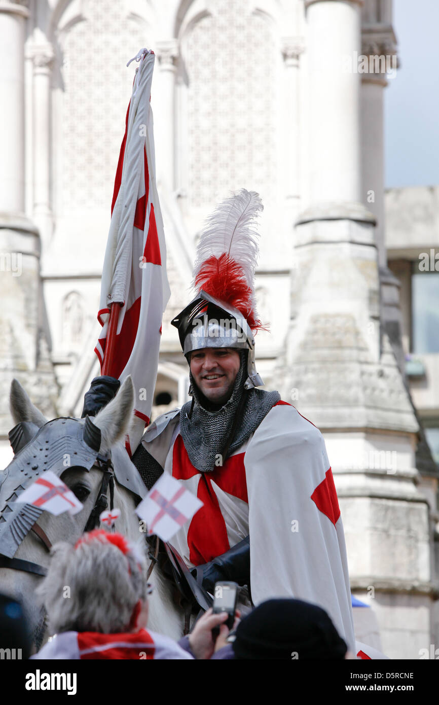 St George on his horse both have armour on Stock Photo - Alamy