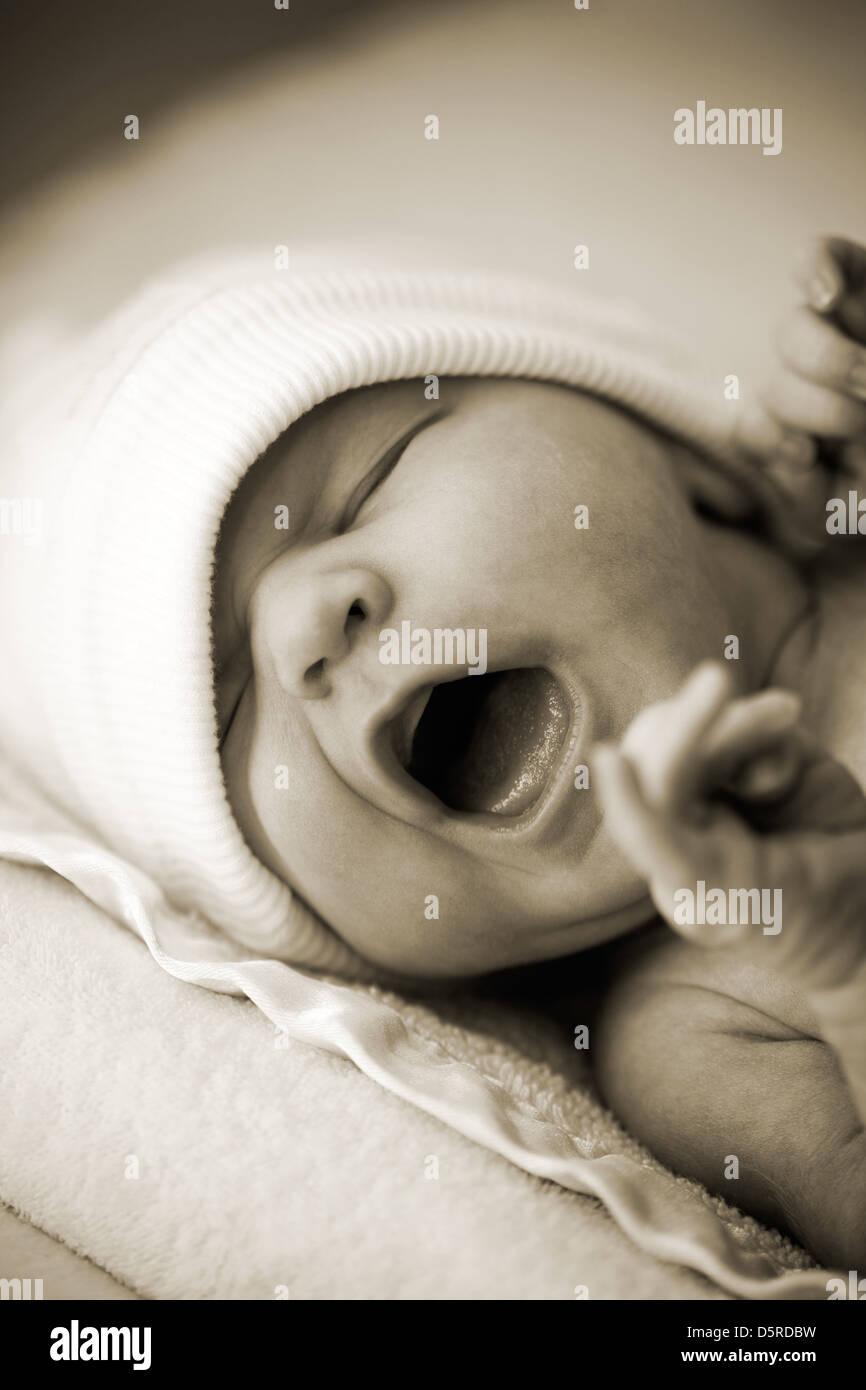 Desaturated picture of newborn baby Stock Photo - Alamy