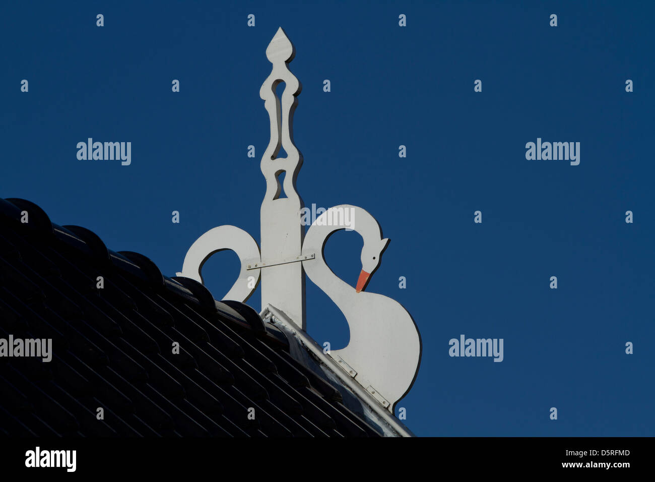 Dutch swan design roof decoration Stock Photo - Alamy