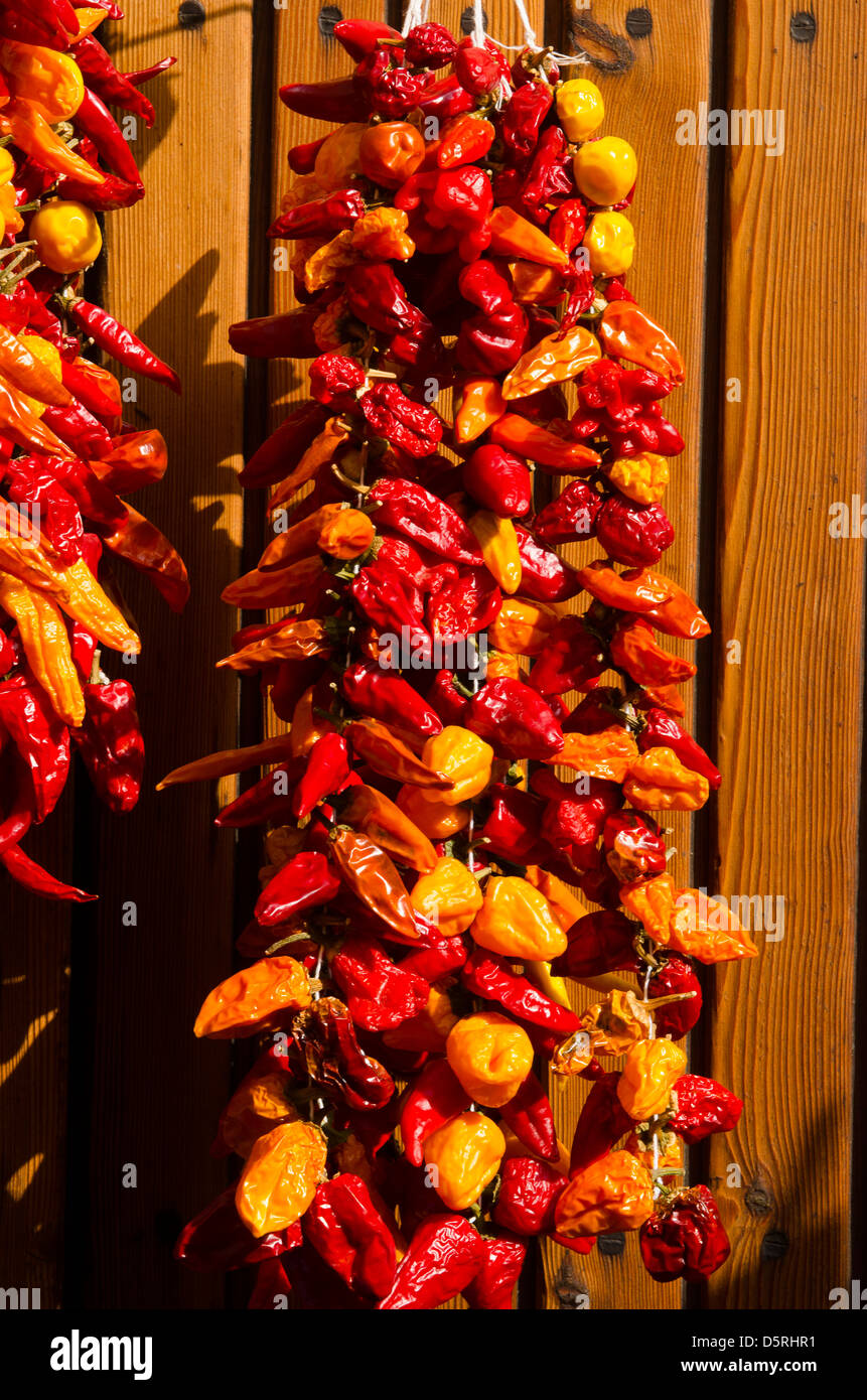 Hanging string of chilis hi-res stock photography and images - Alamy