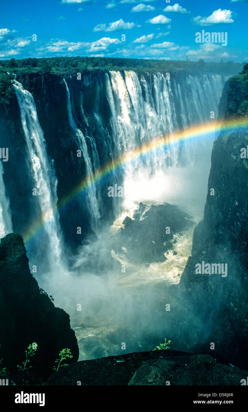 Rainbow over Victoria Falls, Zimbabwe Stock Photo - Alamy