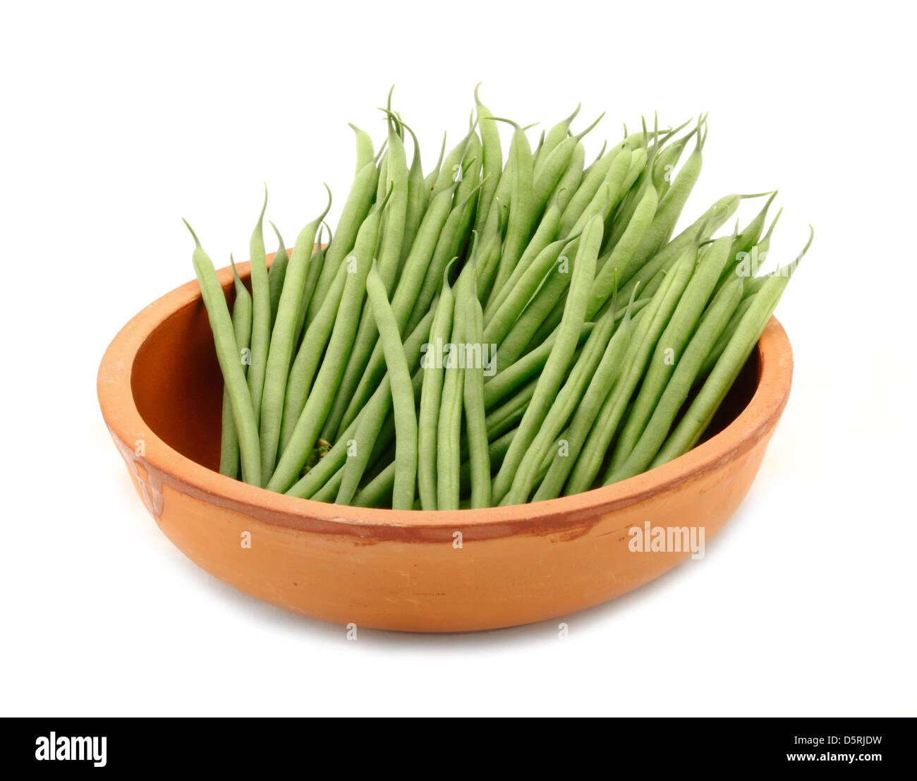 Fresh French Green Beans on white background Stock Photo - Alamy