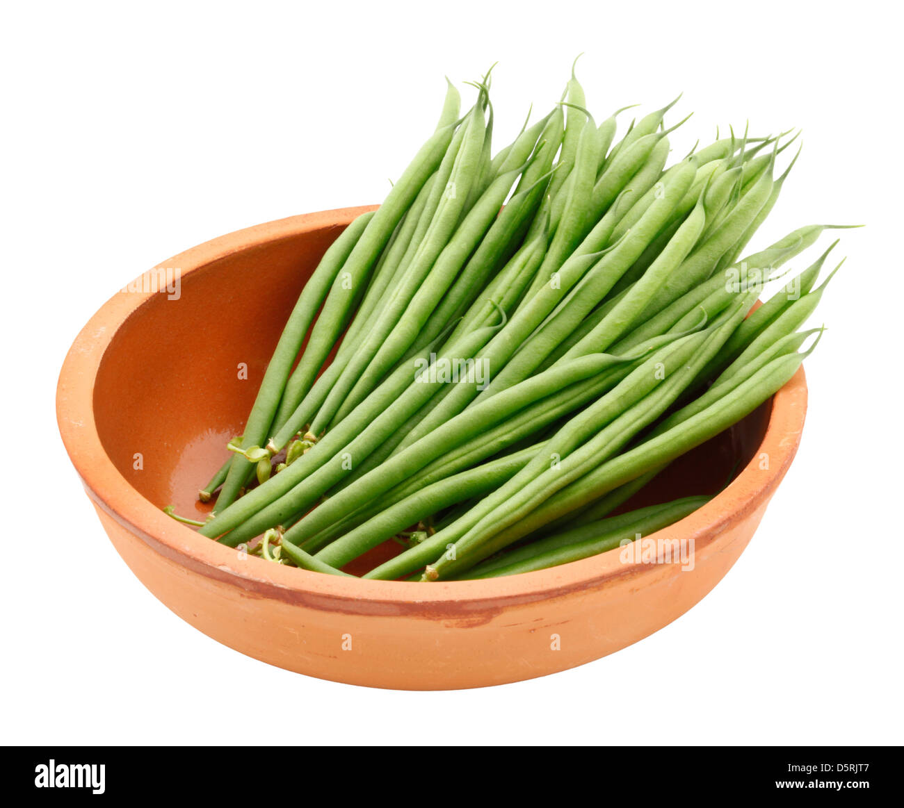 Fresh French Green Beans on white background Stock Photo - Alamy
