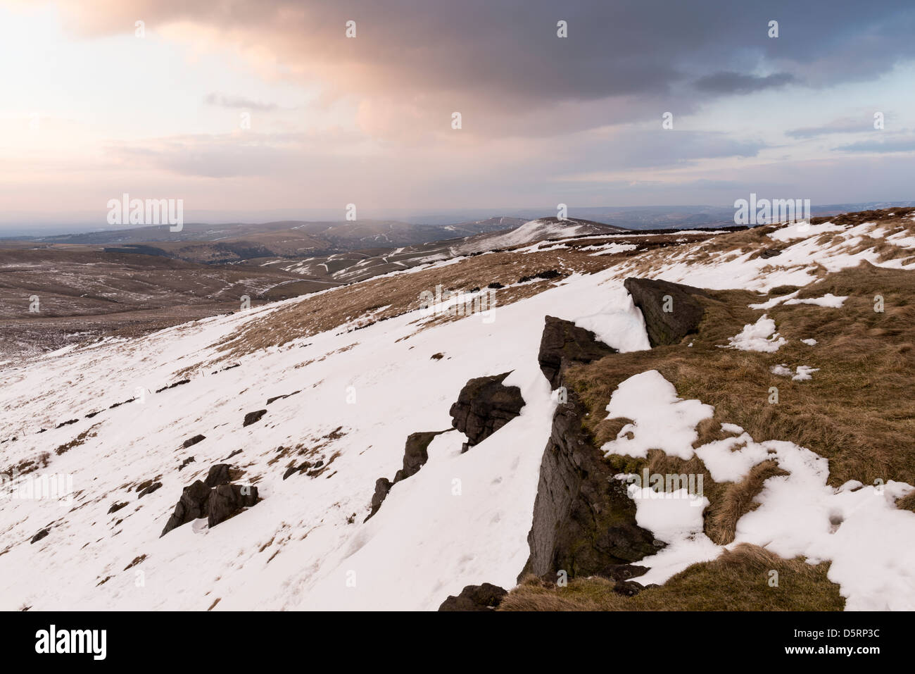 Looking north towards Cats Tor from Cheshire's highest point of Shining ...