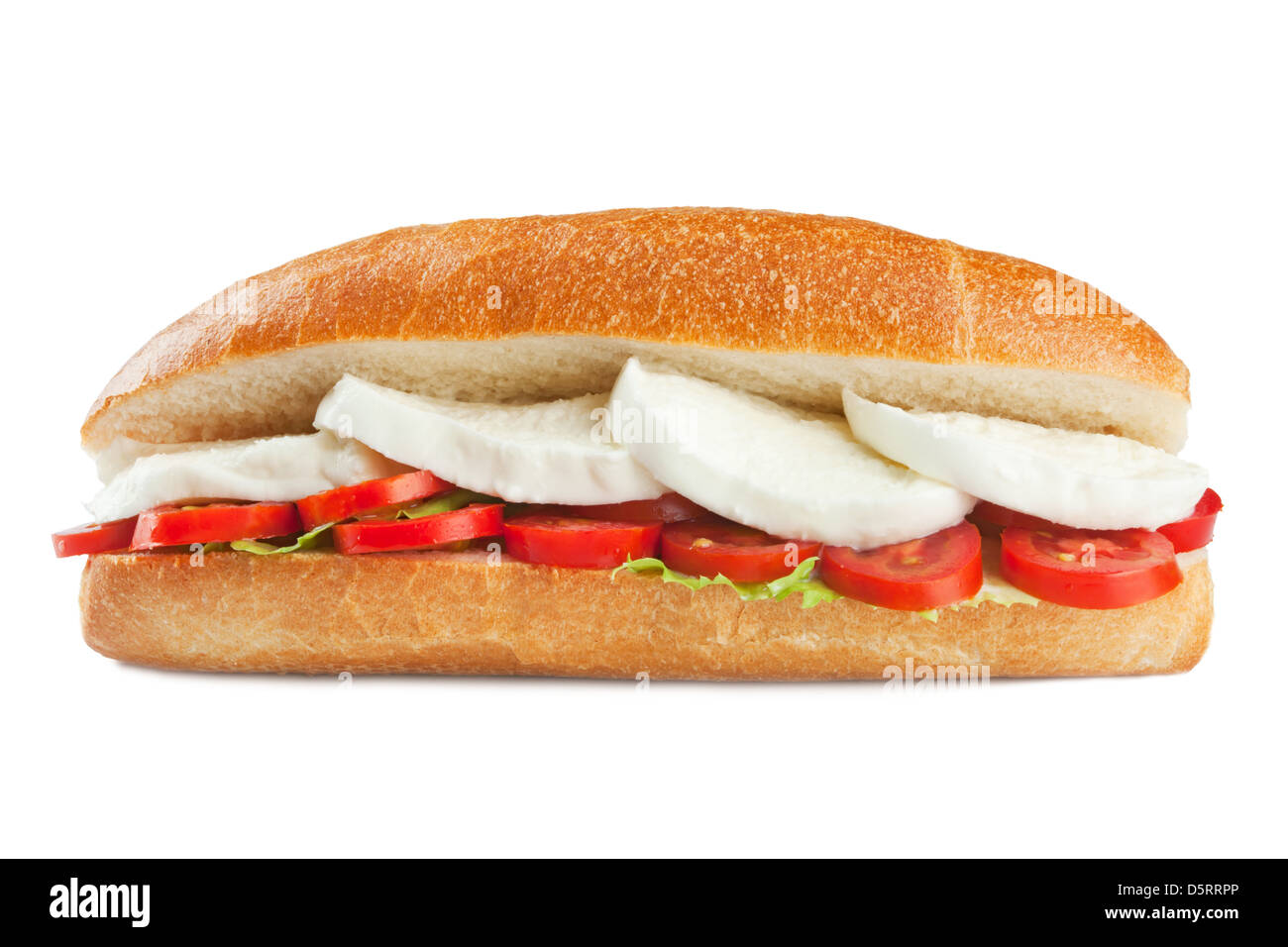 Sandwich with mozzarella tomato and salad Stock Photo - Alamy