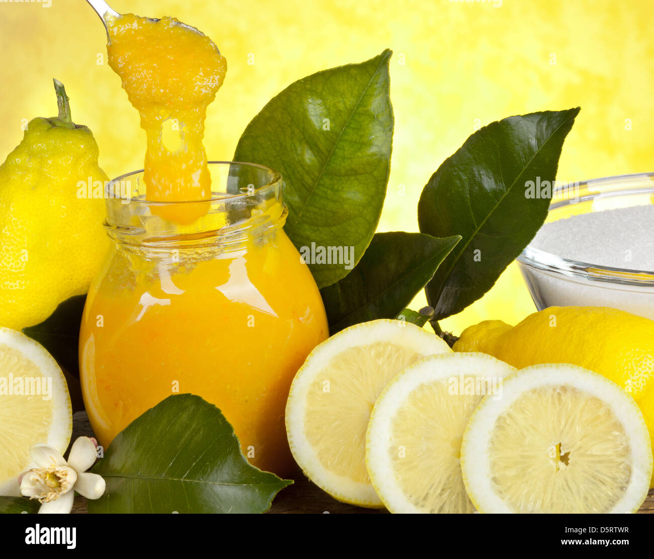 Homemade lemon jam on the table Stock Photo - Alamy