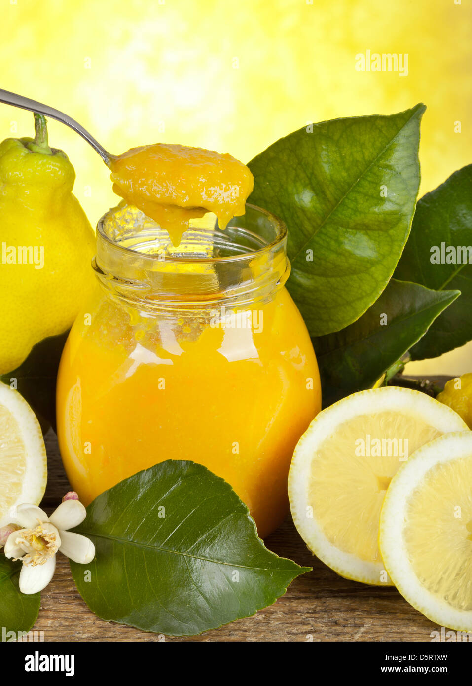 Homemade lemon jam on the table Stock Photo - Alamy