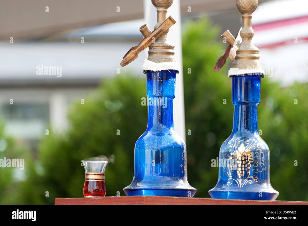 Hookah Pipes and Tea Istanbul Stock Photo - Alamy