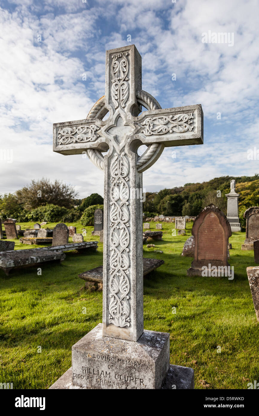 Celtic Cross at the Gaelic Chapel at Cromarty in Scotland Stock Photo ...