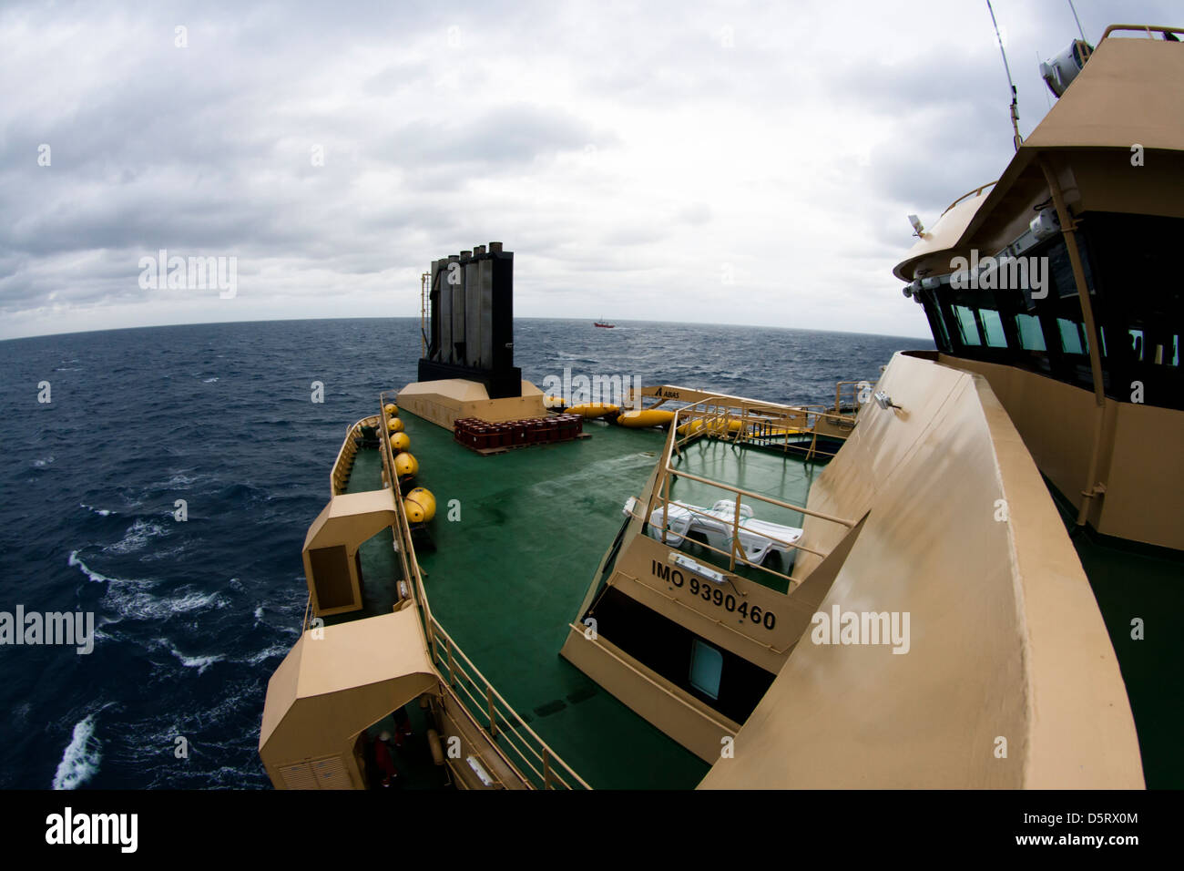 bow view of the Seismic vessel Ramform Sovereign from PGS company Stock ...