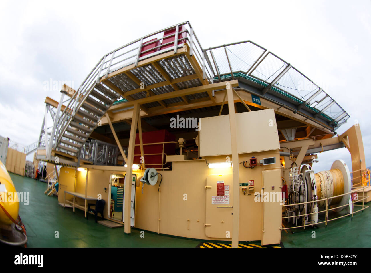 view inside Seismic Vessel Ramform Sovereign. Hellideck, helicopter ...