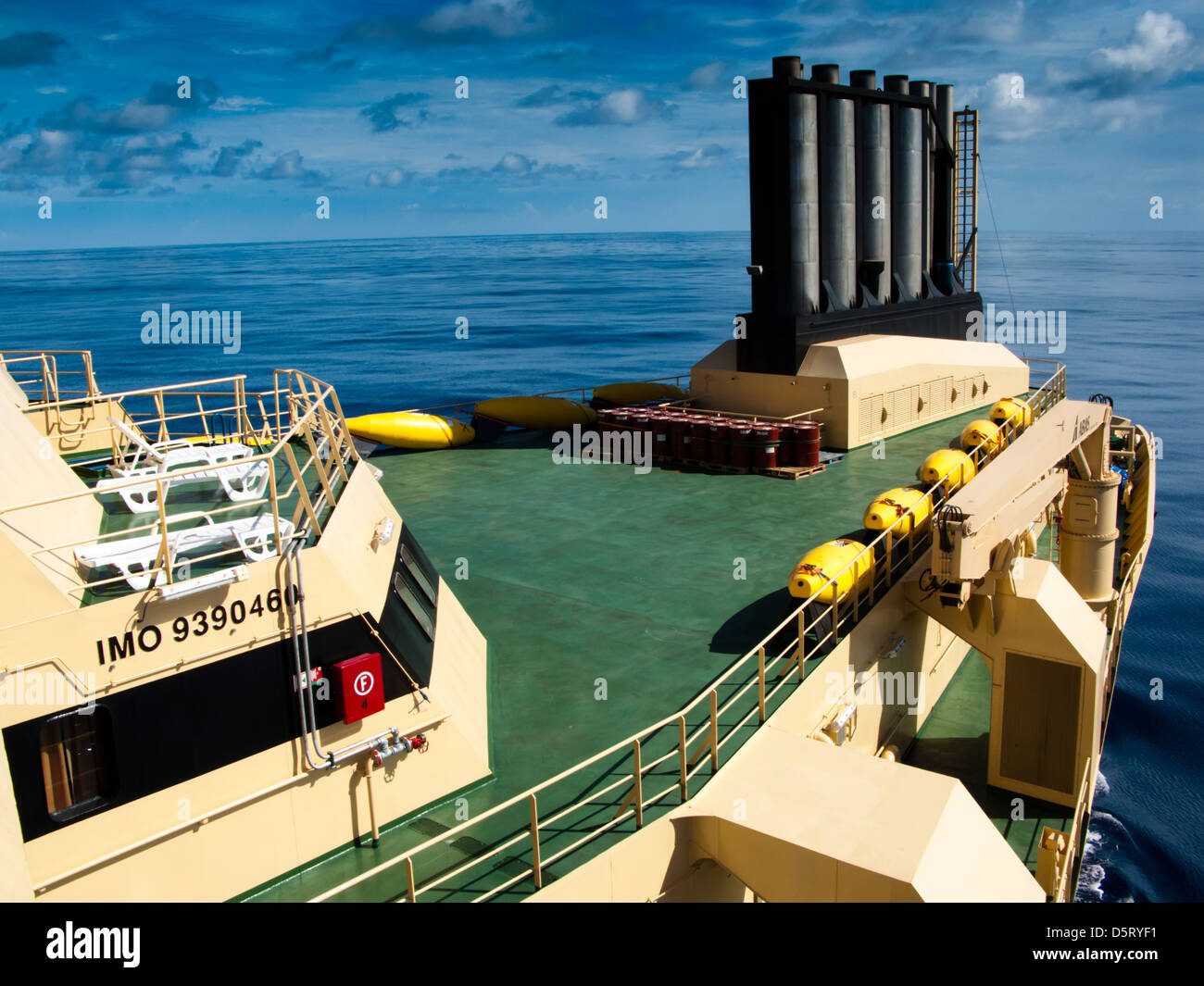 bow view of the Seismic vessel Ramform Sovereign from PGS company Stock ...