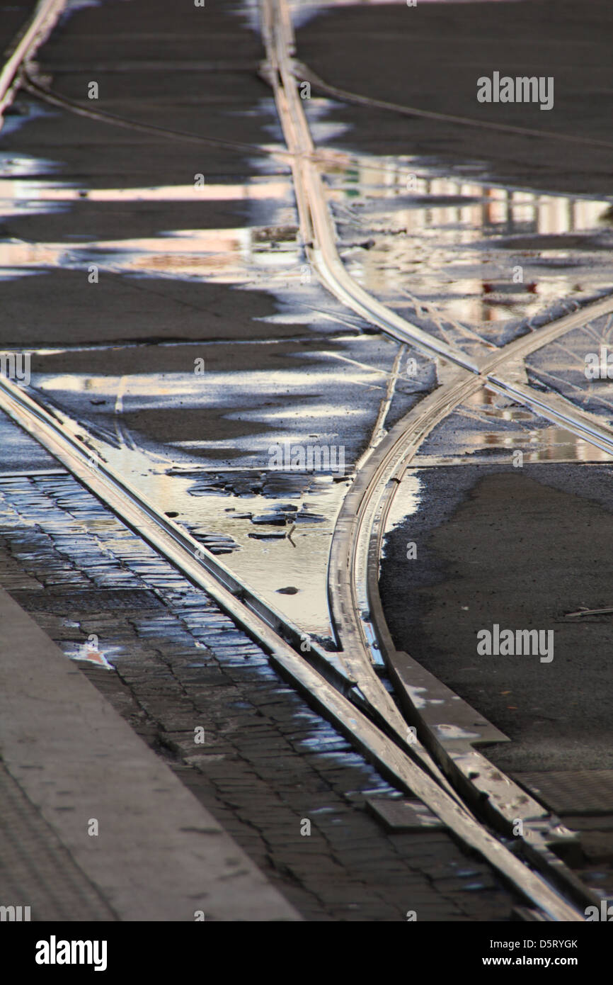 Symmetry tram tracks in hi-res stock photography and images - Alamy
