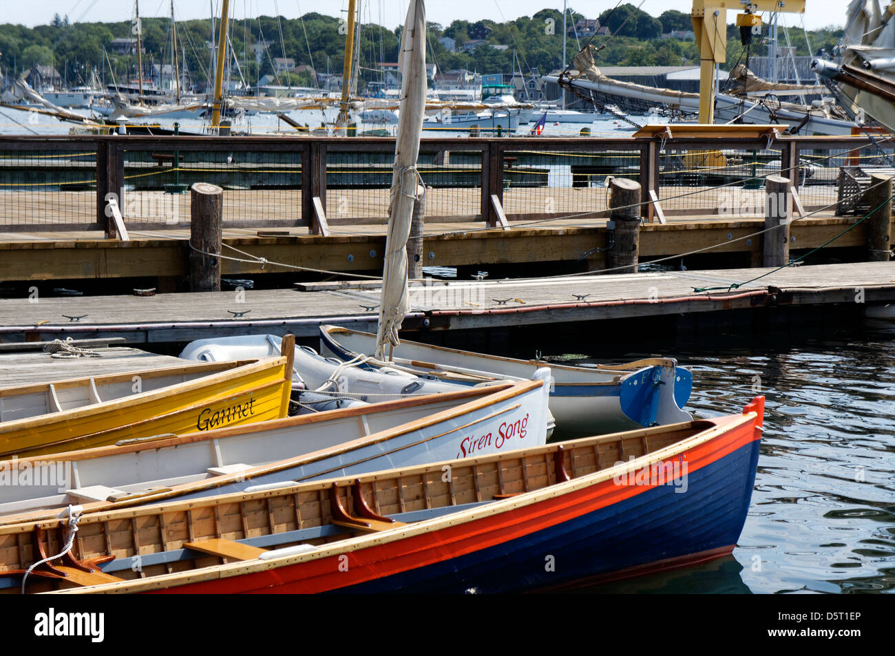 Colored Wooden Boats at Dock Stock Photo - Alamy