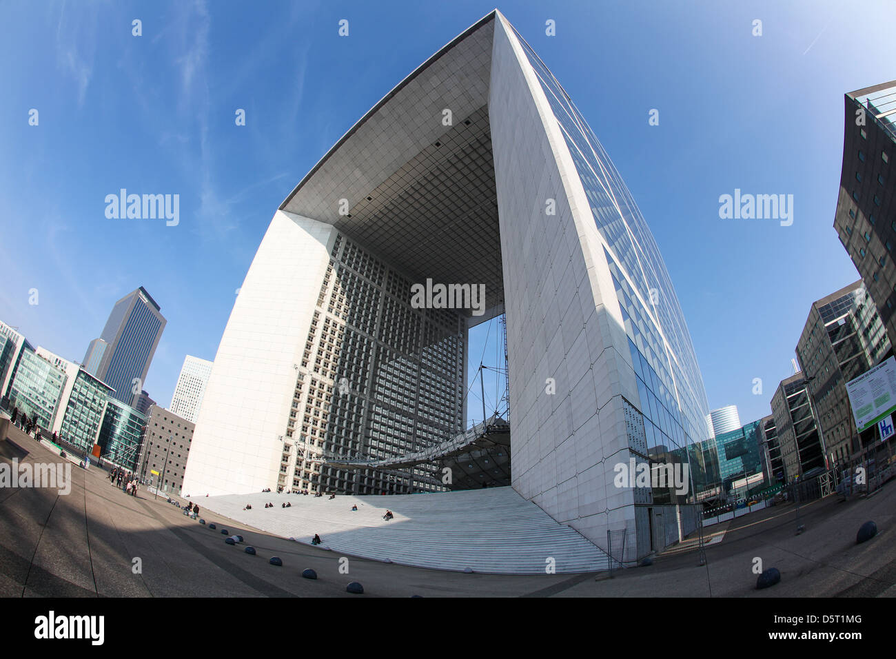 La Grande Arche, famous landmark in La Defense business district in ...
