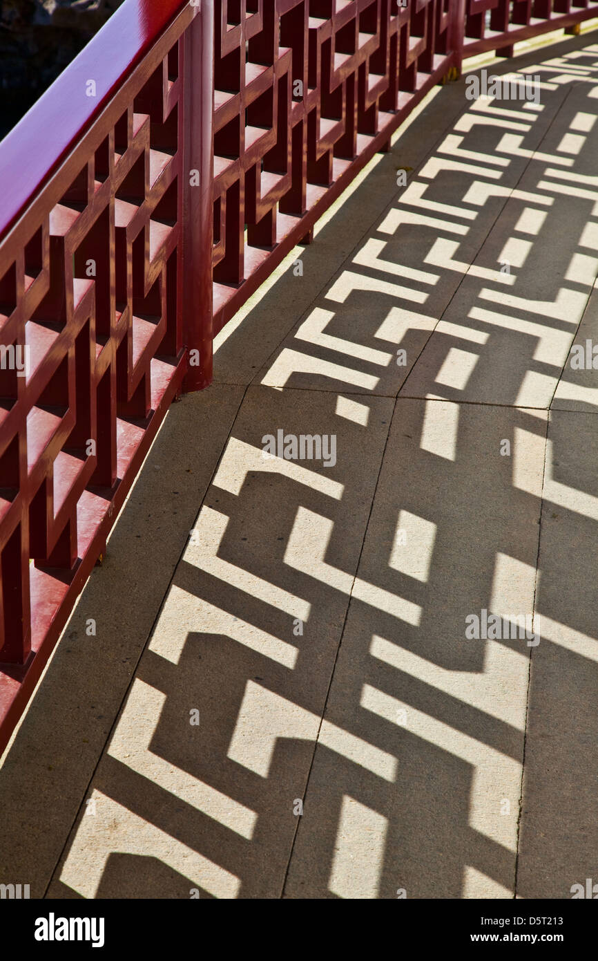 Fence pattern and shadows in the Sun Yat-Sen Chinese Garden in ...