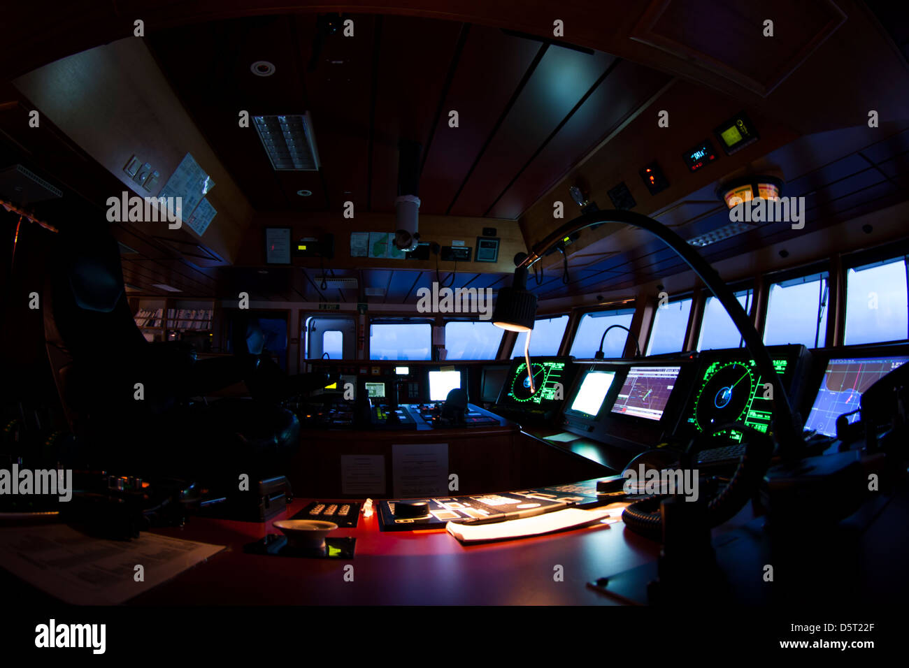 Details inside the Bridge of the Seismic Vessel CGG Veritas Vantage ...