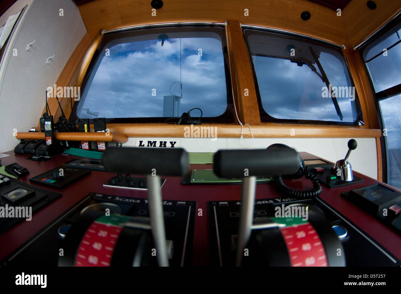 Details inside the Bridge of the Seismic Vessel CGG Veritas Vantage ...