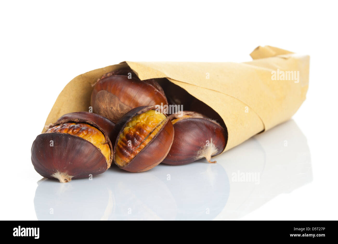 Roasted chestnuts on white back ground Stock Photo - Alamy
