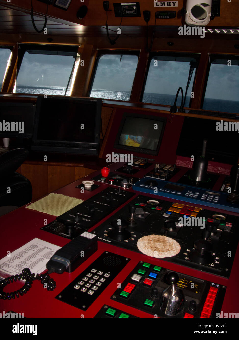 Details inside the Bridge of the Seismic Vessel CGG Veritas Vantage ...