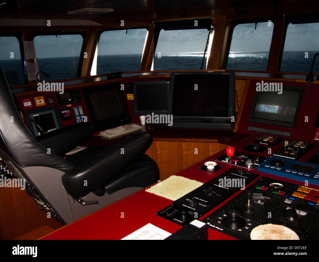 Details inside the Bridge of the Seismic Vessel CGG Veritas Vantage ...