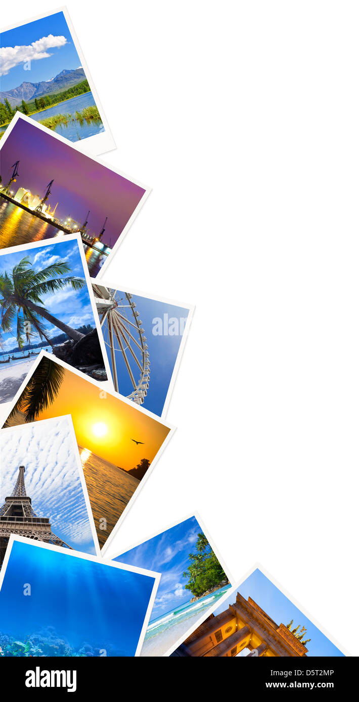 Traveling photos frame isolated on white Stock Photo - Alamy